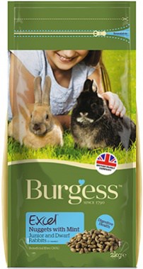 Burgess Excel Junior & Dwarf Rabbit Nuggets with Mint - Small Animal ...